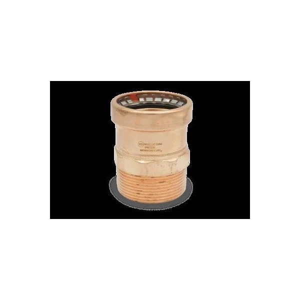 Smith-Cooper Copper MPT Male Adapter Reducing Coupling, 1 1/4 in. Press x 1 in. Male Threaded ...